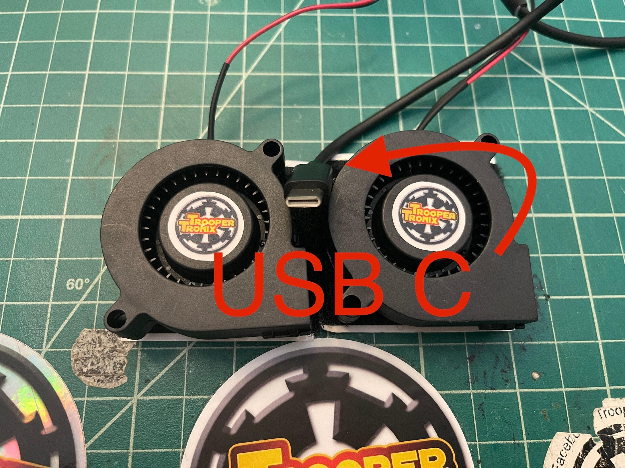 USB C Trooper Tronix Helmet Fans for Cosplay Star Wars Bucket Fan for ...