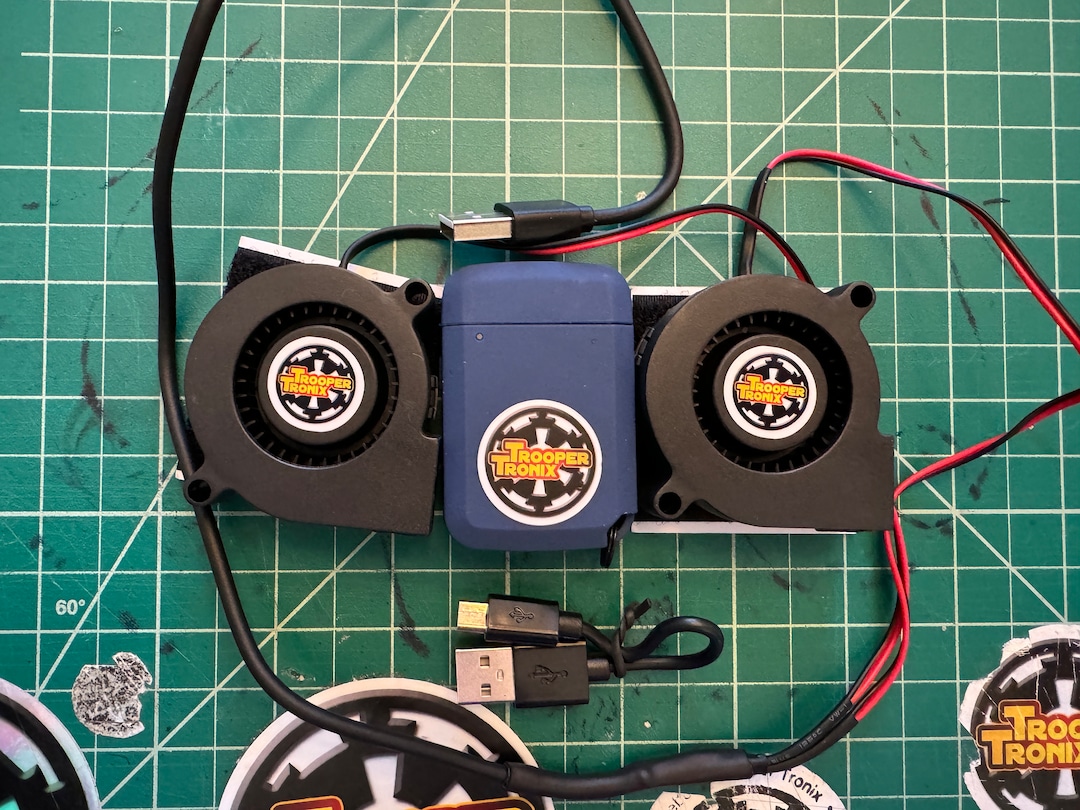 Trooper Tronix Helmet Fans for Cosplay With Rechargeable Battery Pack ...