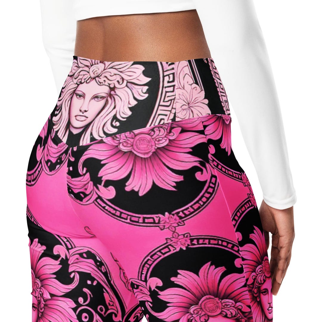 Flare Leggings Hott Pink Goddess April Alexander - Etsy