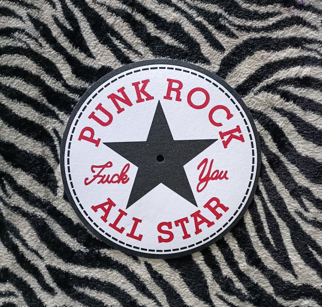 Punk Rock All Star 7inch ....custom Turntable record Player Slipmat ...