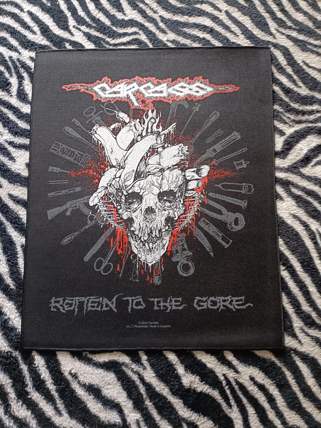Carcass Rotten to the Gore Large Printed Back Patch offical Band Merch ...