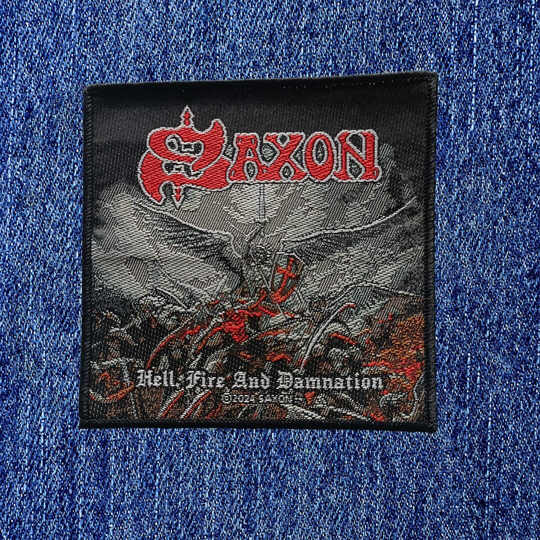 Saxon Hell Fire and Damnation new Sew on Patch Offical Band Merch. - Etsy