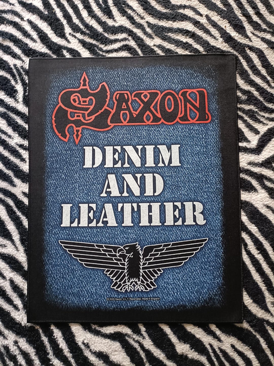 Saxon Denim and Leather Large Printed Back Patch offical Band Merch - Etsy