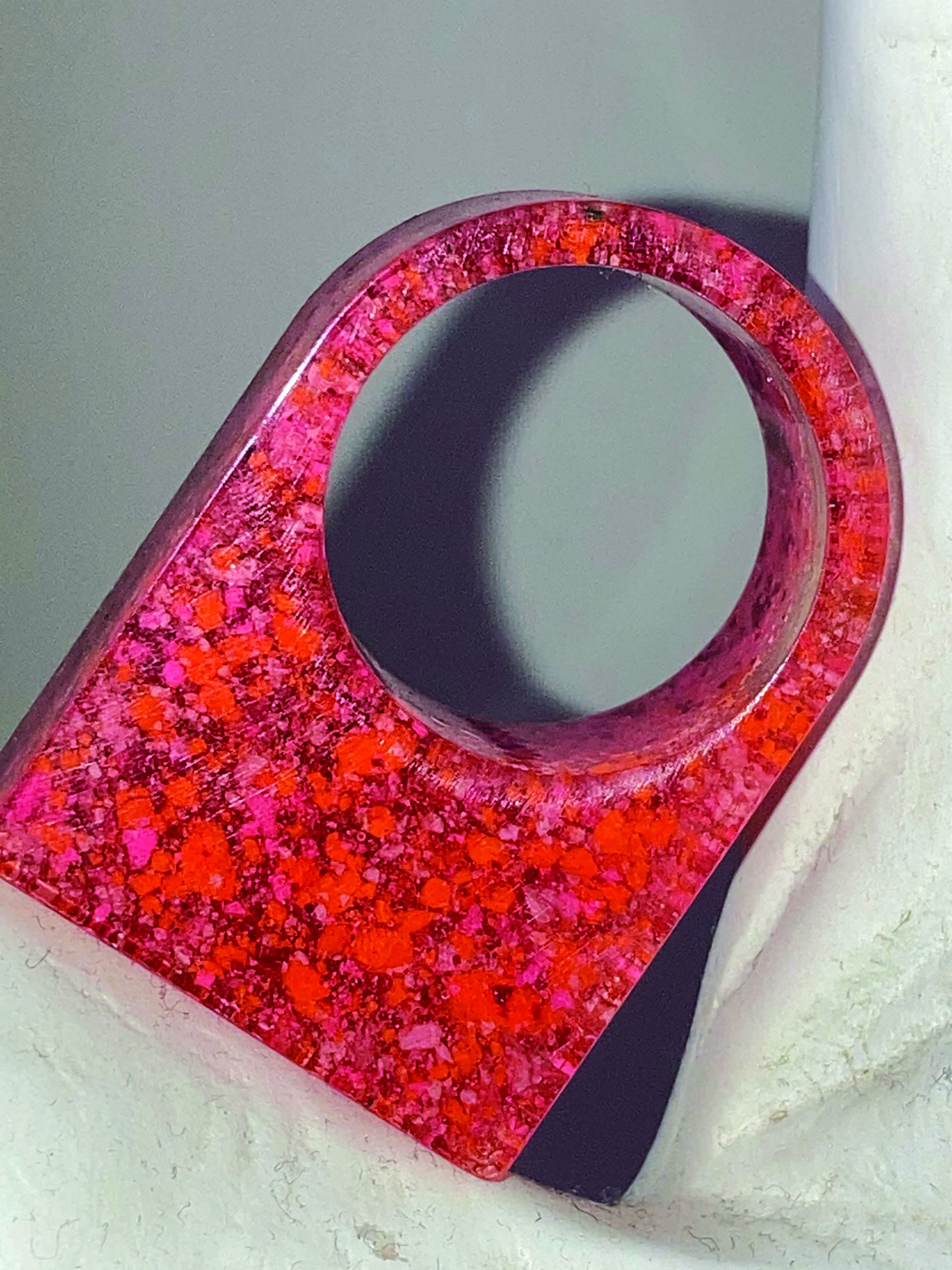 Epoxy Resin Plastic Chunky Rings, Unisex Jewelry With Thrifted Recycled ...