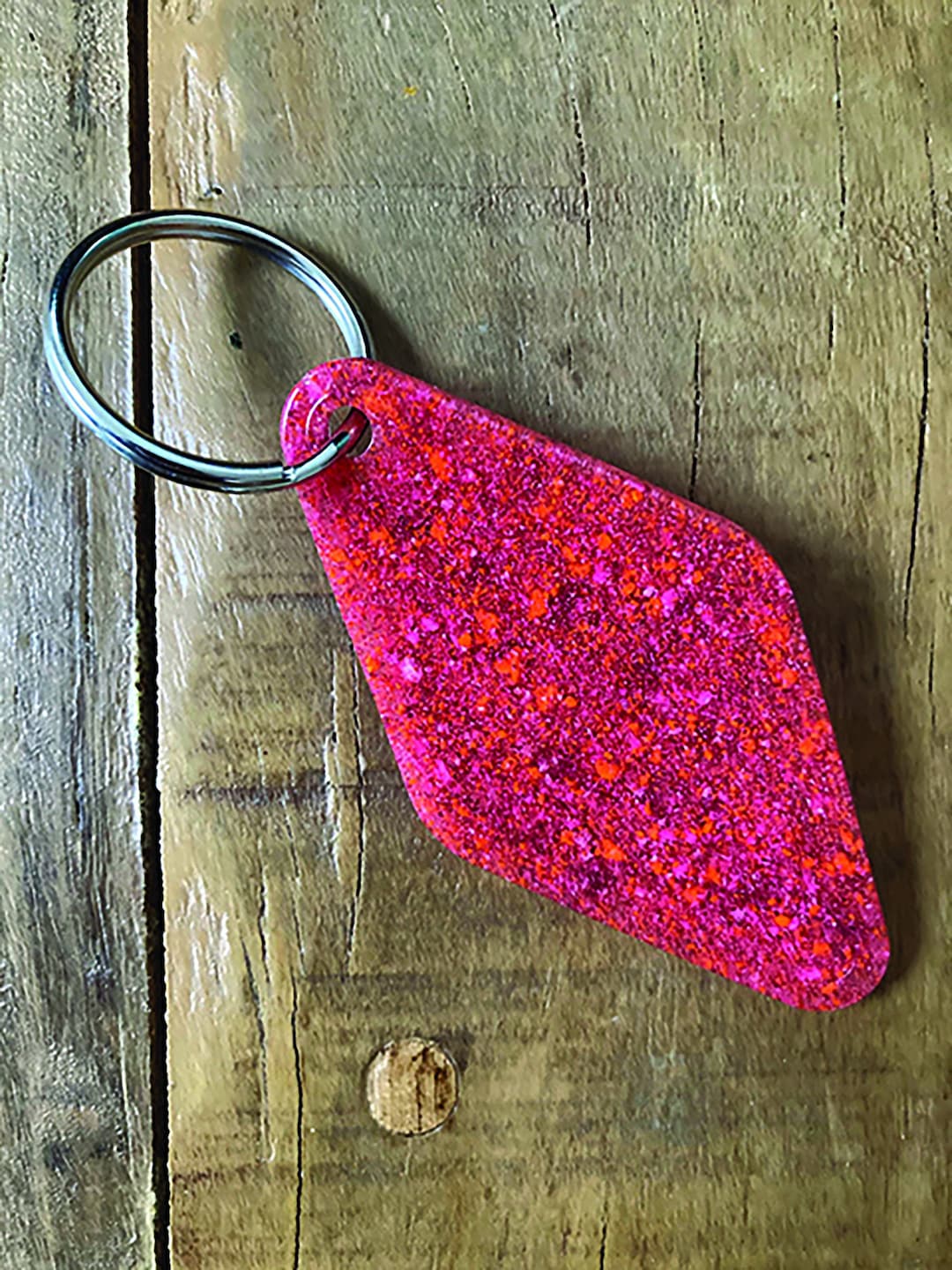 Vintage Style Epoxy Resin Keychain, Key Ring—speckles of Multiple ...
