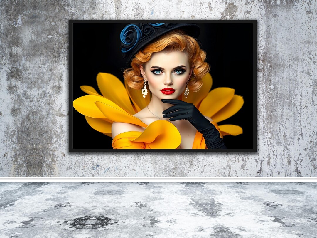 Vintage Woman Portrait Print: Retro Glamour, Alabaster Beauty (instant ...