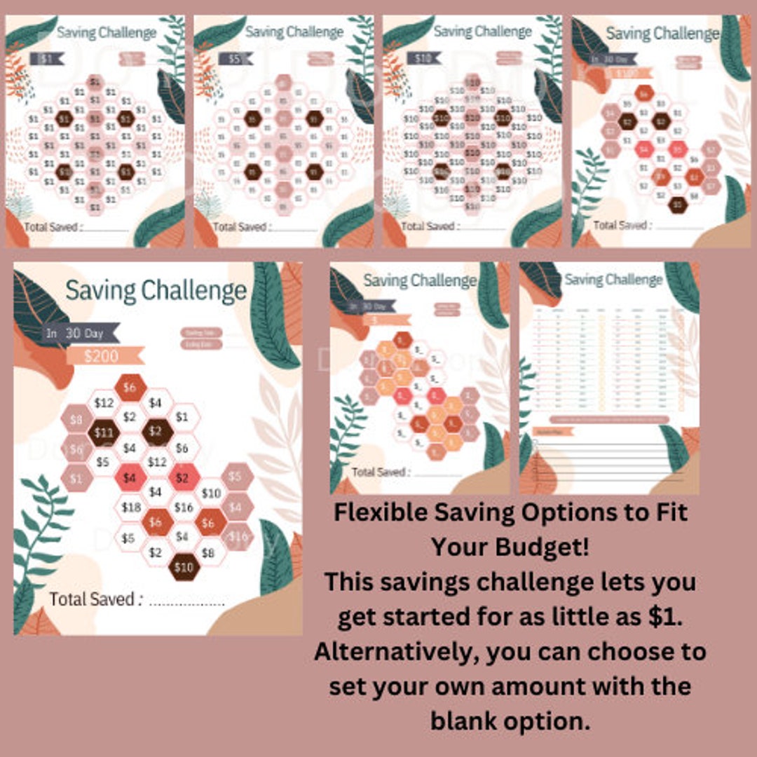 Savings Challenge | Mini Savings Challenge Bundle | Savings Tracker ...