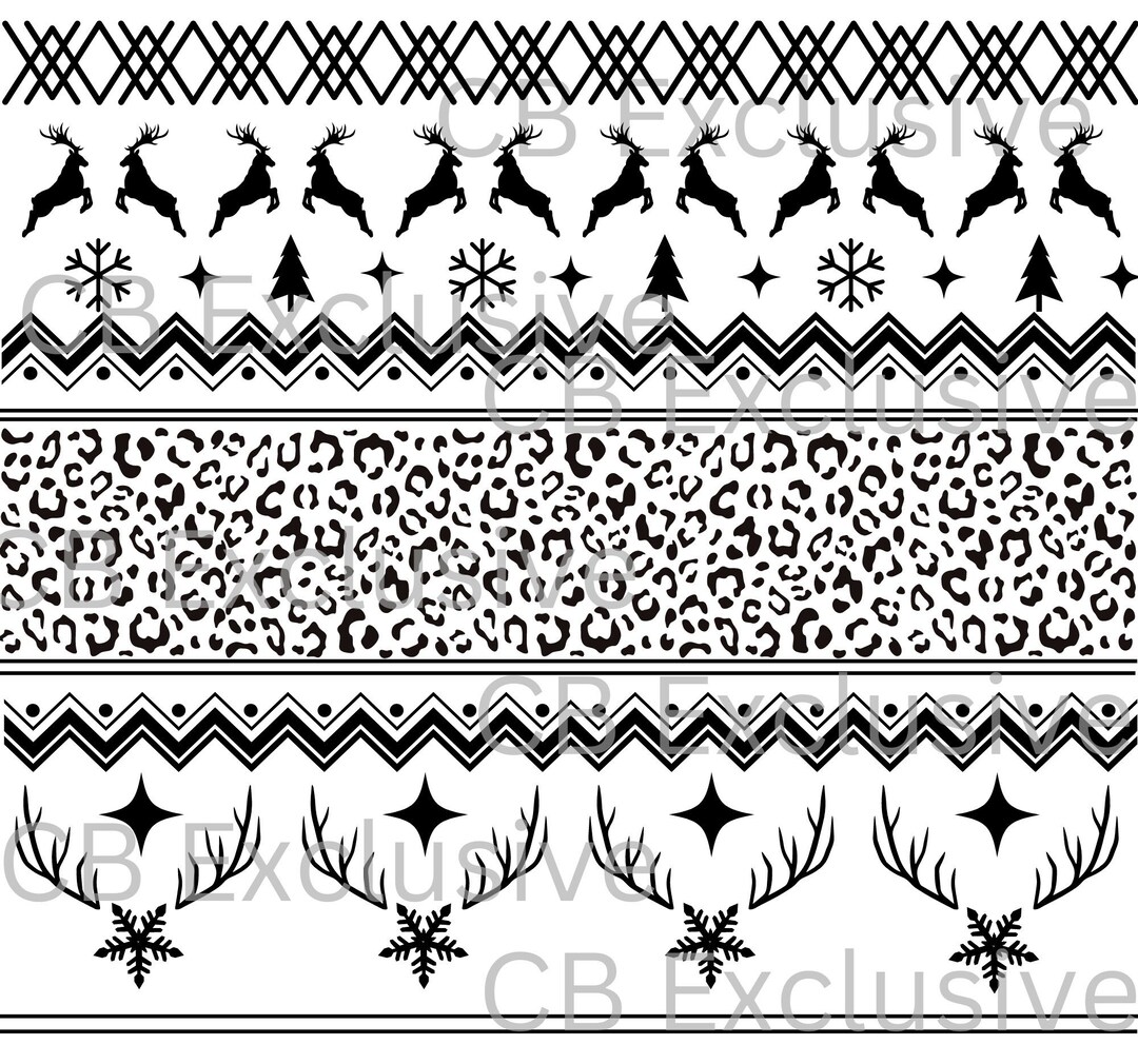 Sublimation/waterslide/svg Nordic Leopard Christmas Digitial Download ...