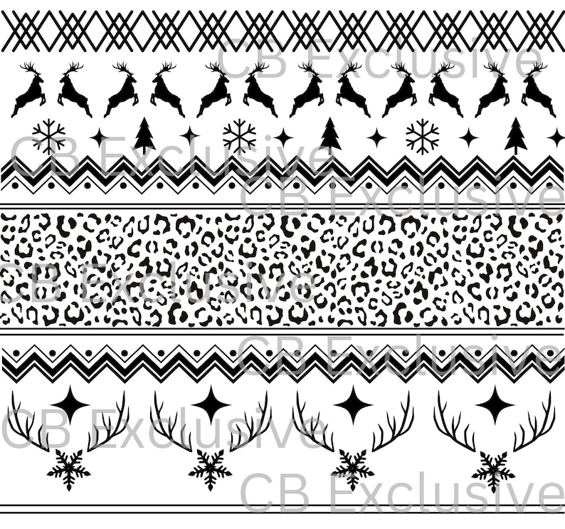 Sublimation/waterslide/svg Nordic Leopard Christmas Digitial Download ...