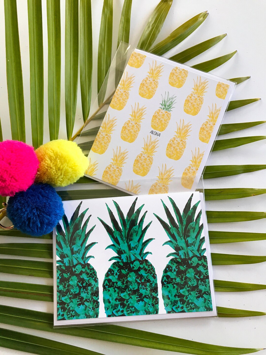 Aloha Hawaii Yellow and Green Tropical Pineapple Fruit All Occasion ...
