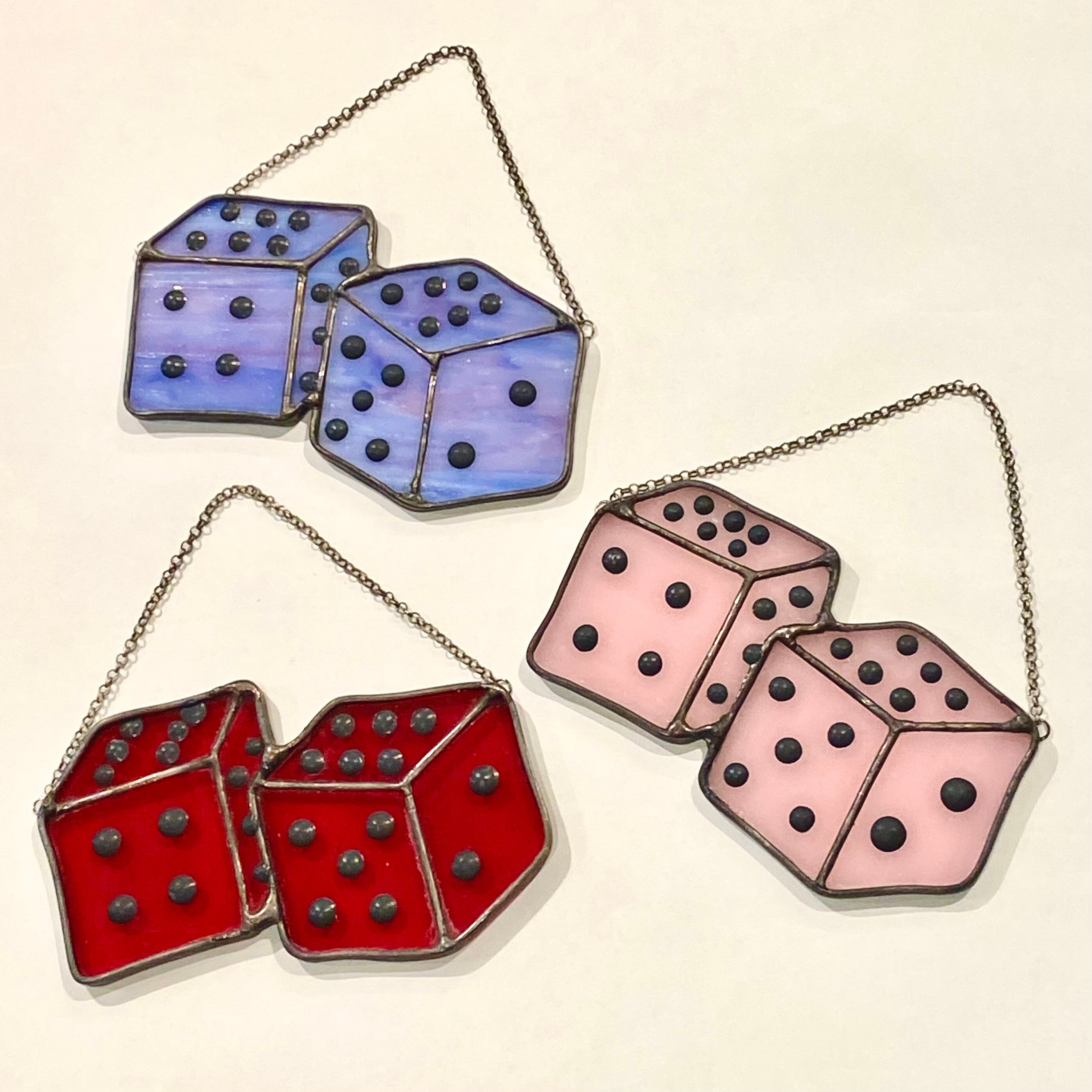 Handmade Lucky Dice Opalescent Tan Sun Catcher Stained Glass - Etsy