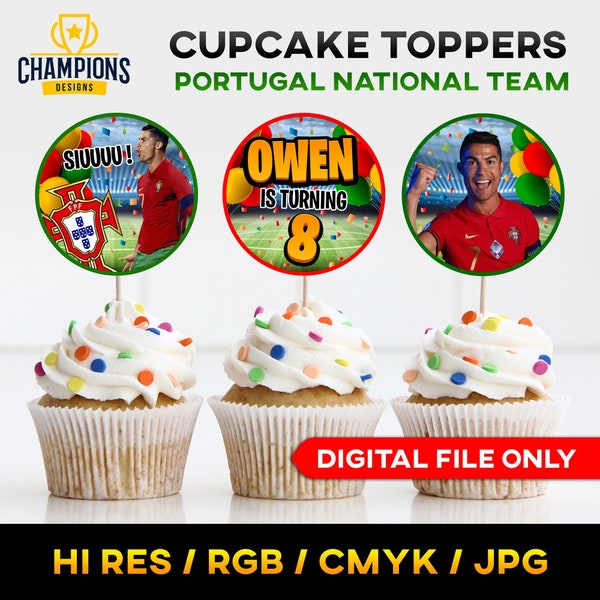 Ronaldo Cupcake Toppers Not Digital - Etsy