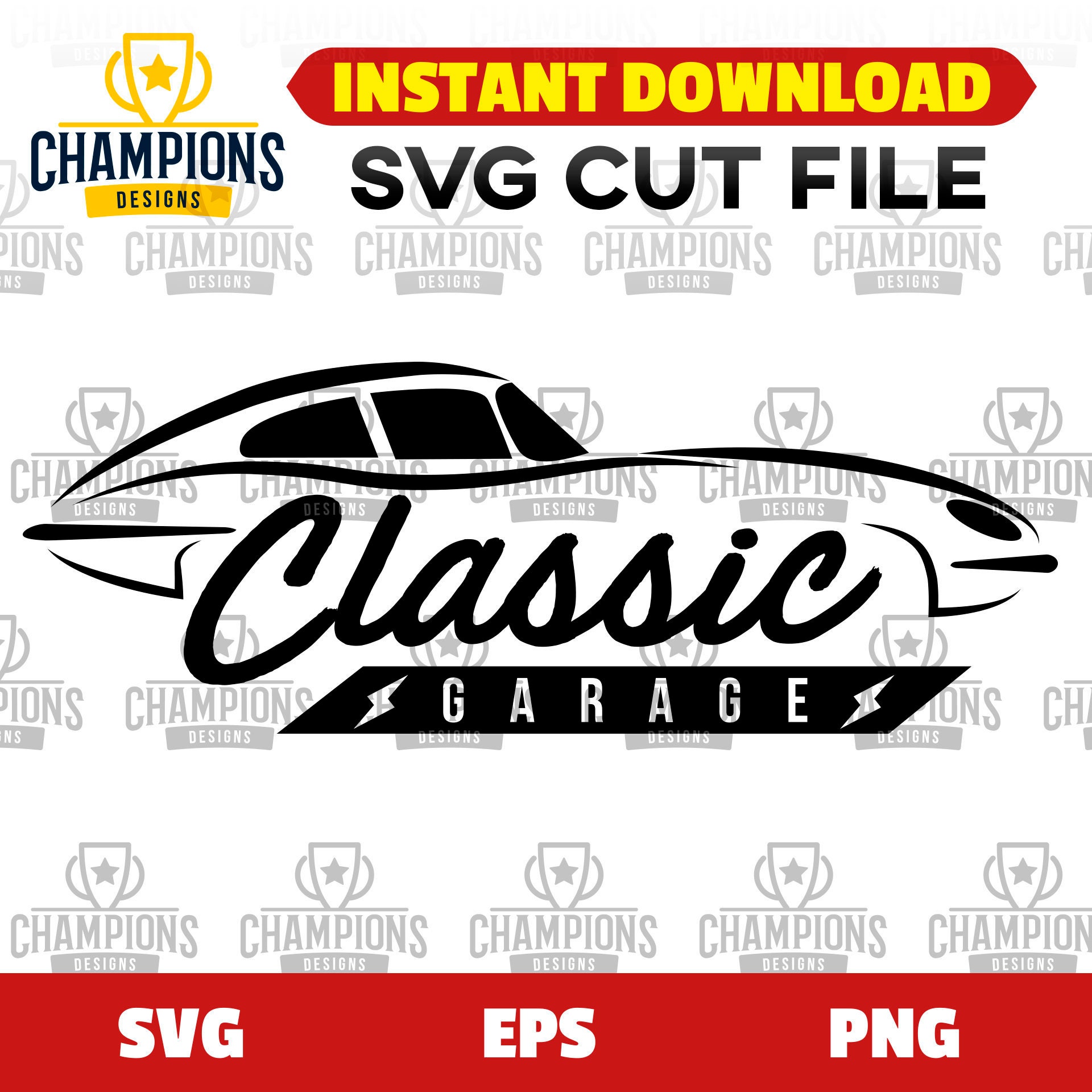 Racing Svg, Classic Garage Svg, SVG, EPS, PNG, Vector, Logo Template ...