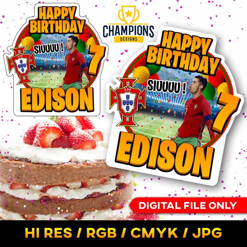 Cake Topper Portugal, Cake Topper Printable, Party Printable, PNG ...