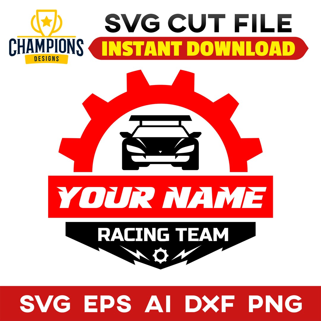 Custom Racing Team Emblem, Your Team Racing, Custom Decal, Custom Svg ...