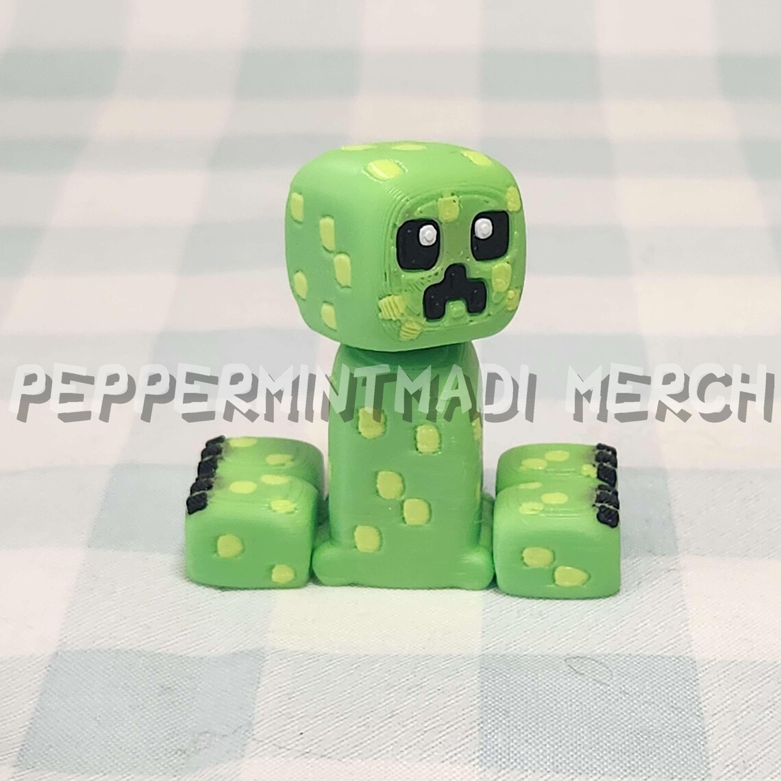 Wiggly Creeper Fidget | 3D Printed PLA Game-inspired Desk Toy | Articulated Pixelated ...