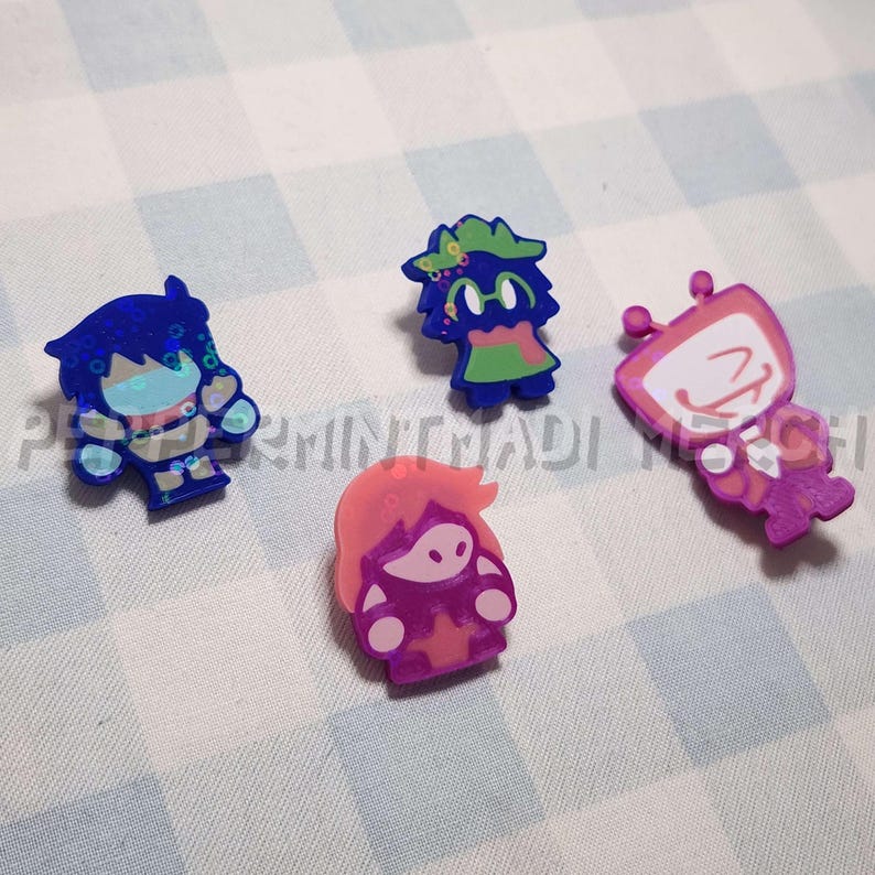 Deltarune Pin Collection | 3D Printed Handmade Pin Kris Susie Ralsei ...