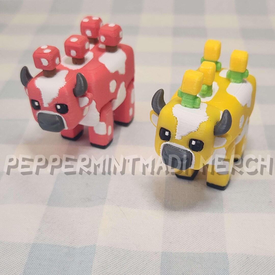 Wiggly Mooshroom Moobloom Cow Fidget | 3D Printed PLA Pixel Game Desk Toy - Etsy
