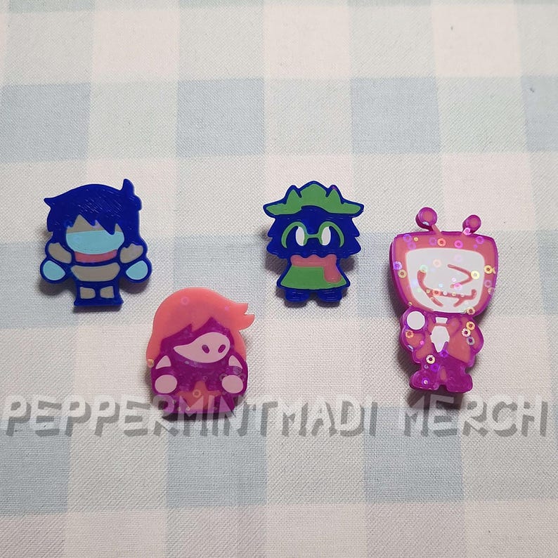 Deltarune Pin Collection | 3D Printed Handmade Pin Kris Susie Ralsei ...