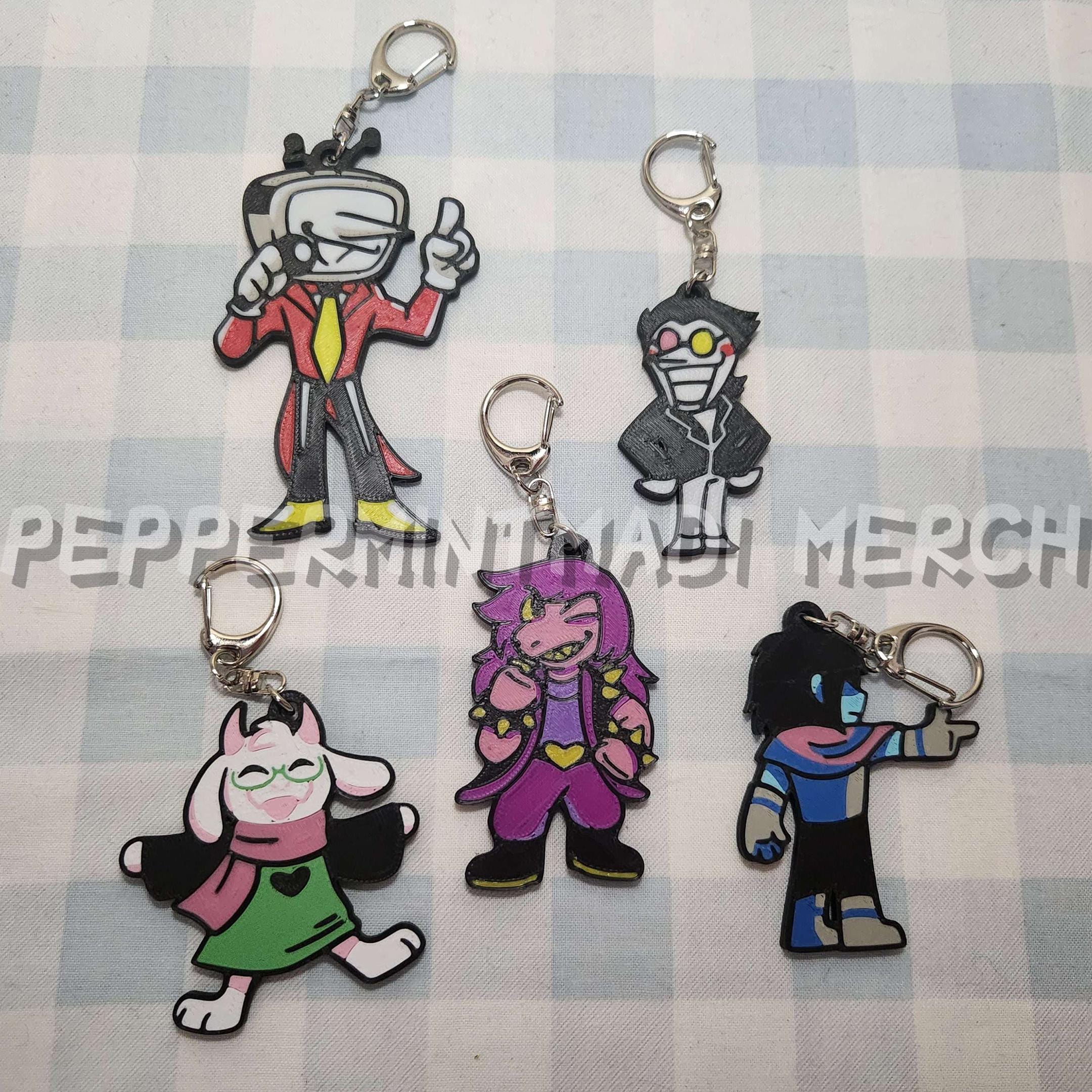 Deltarune Keychain Collection | 3D Printed Kris Susie Ralsei Spamton ...