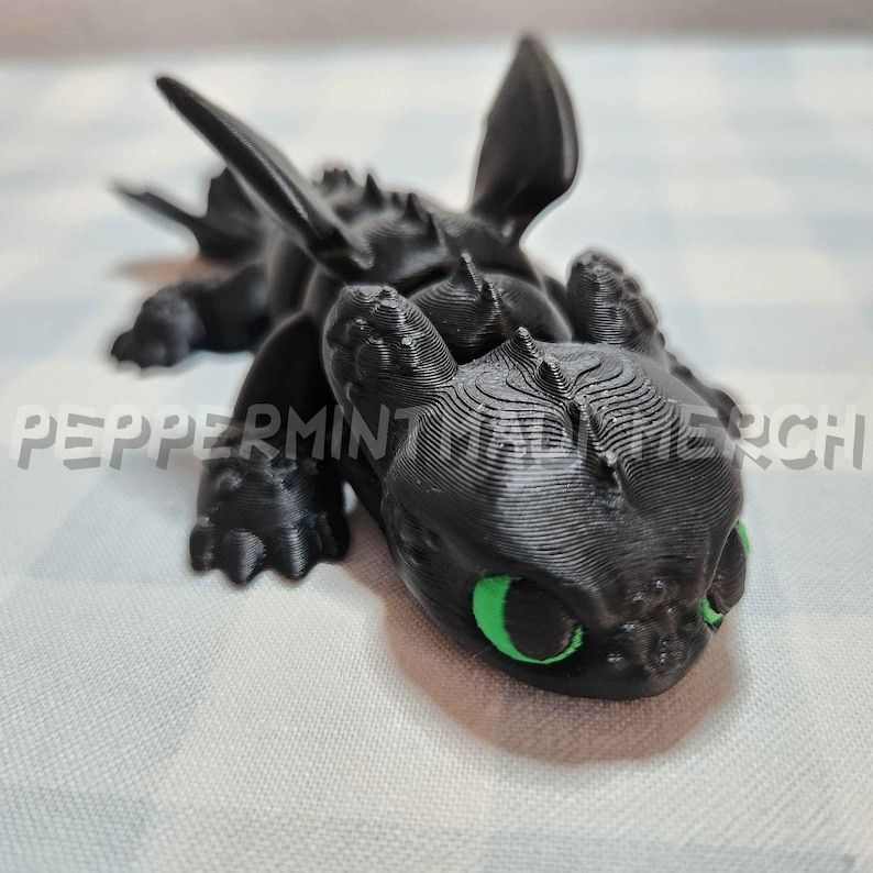 Wiggly Toothless | 3D Printed PLA Night Fury Fidget | Flexi Articulated ...