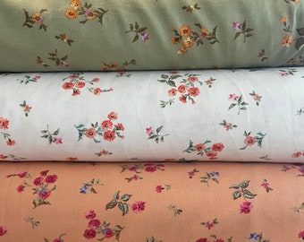 Floral Linen Fabric - Etsy