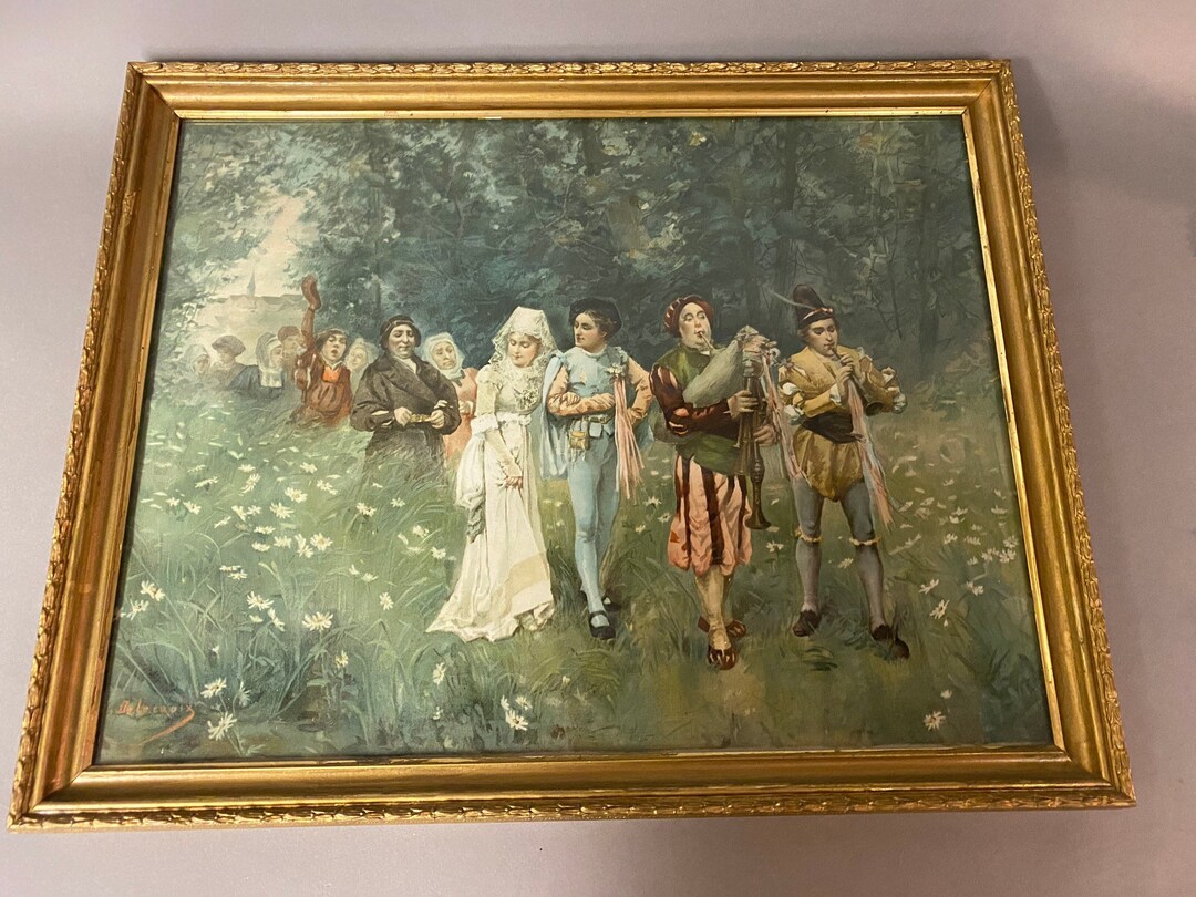 Antique French Delecroix Wedding March Colored Print Circa 1900 - Etsy