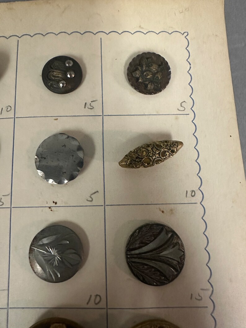 Antique Victorian Button Collector Card of 16 Buttons Circa 1900s - Etsy
