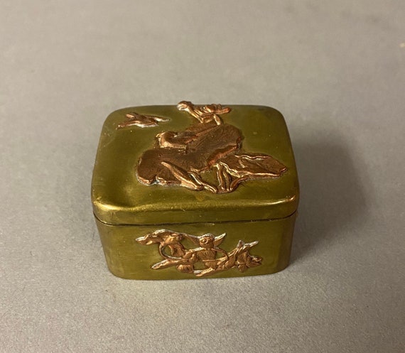 Antique Asian Brass Copper Decorated Box Circa 1900 - Gem