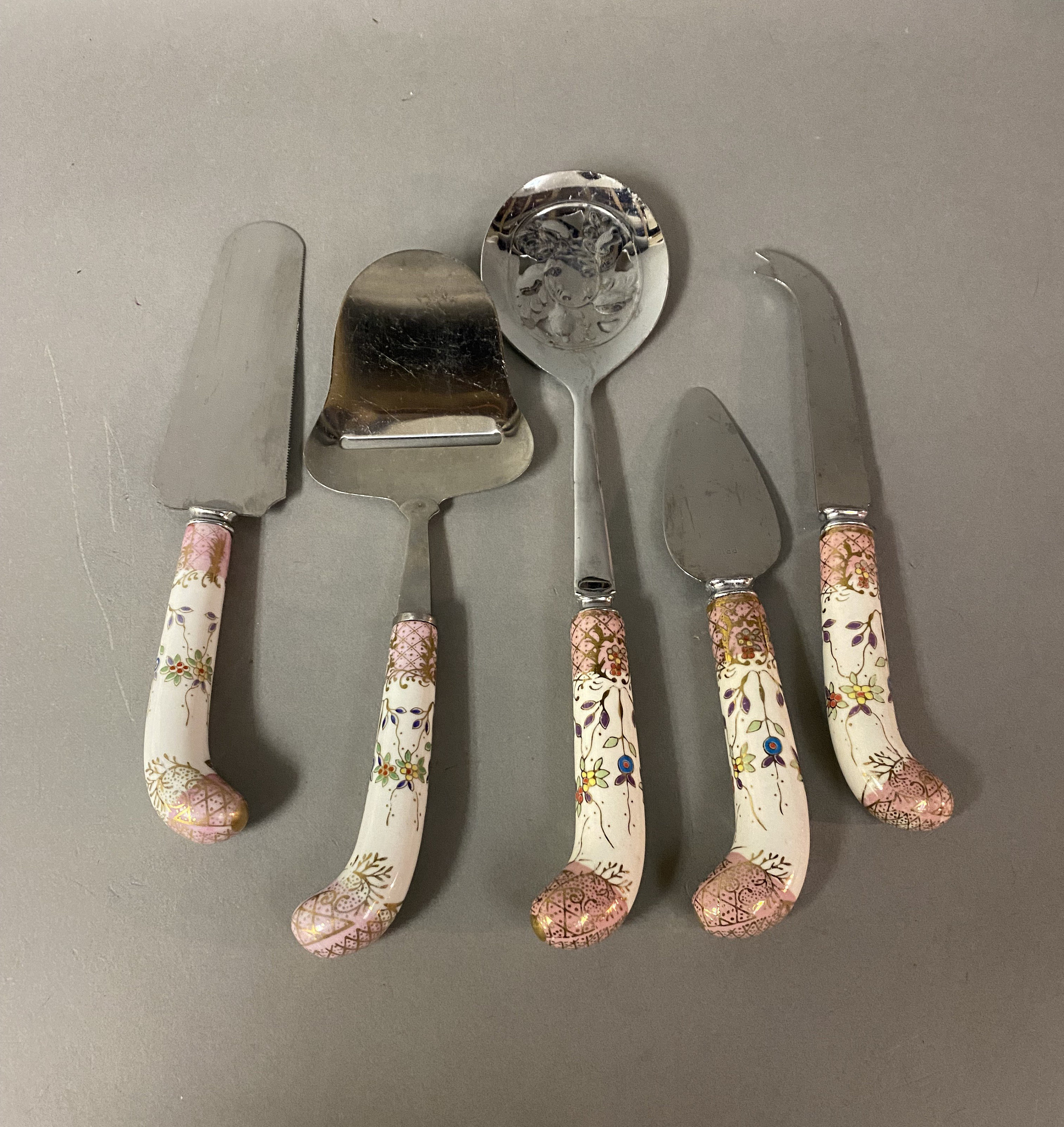 Vintage Sheffield England Prill Five Piece Porcelain Dessert Serving ...