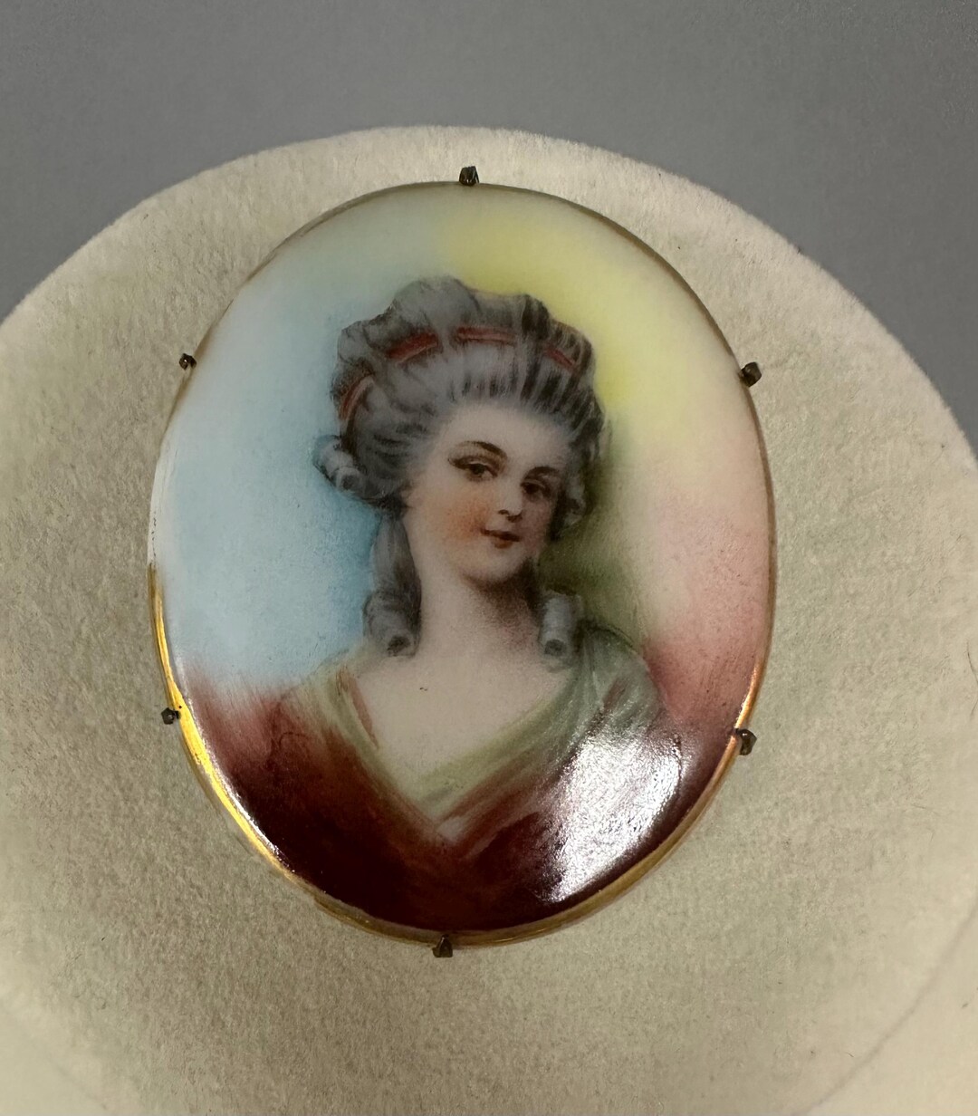 Victorian Hand Painted French Porcelain Portrait Brooch Circa 1890 - Etsy