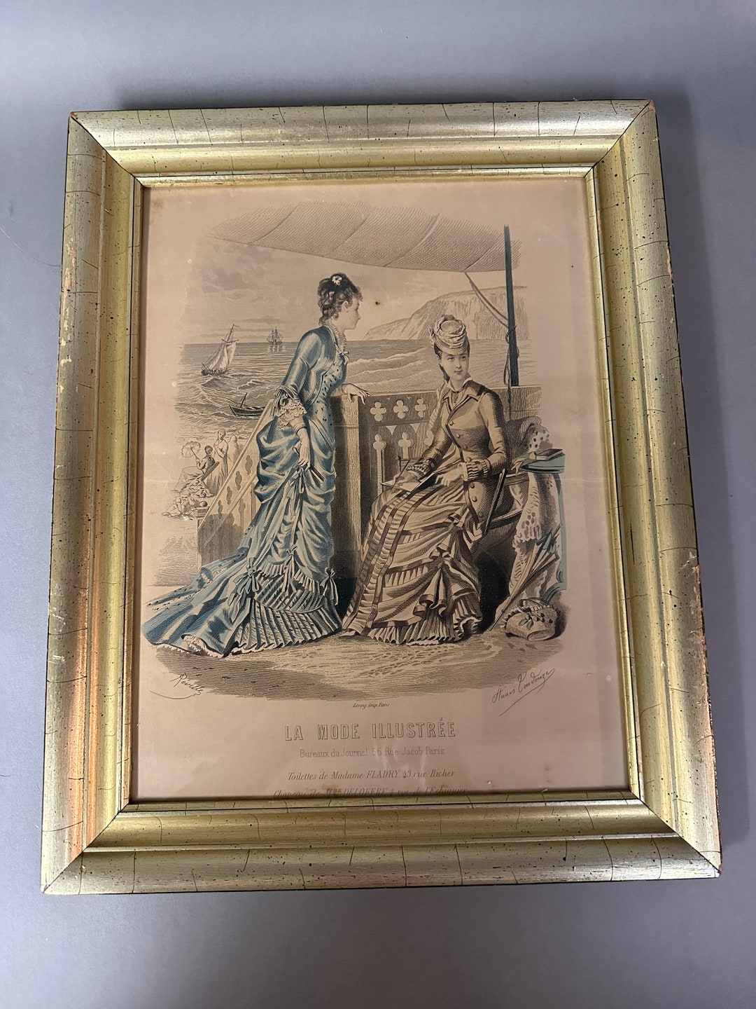 Antique La Mode Illustree French Fashion Lithograph Engraving 19th C - Etsy