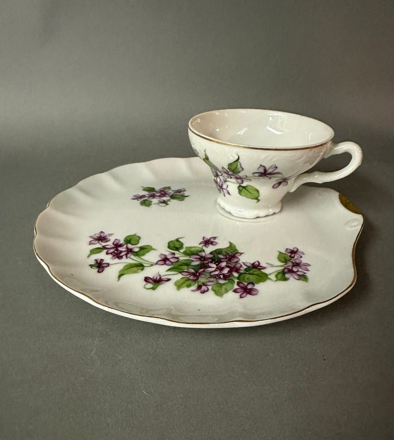 Vintage Violet China Luncheon Tea Cup With Plate China Luncheon Snack ...