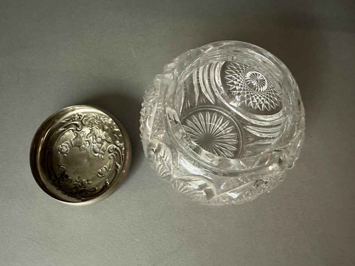 Antique Victorian Pressed Glass Powder Jar Circa 1900 - Etsy