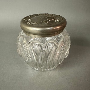 Antique Victorian Pressed Glass Powder Jar Circa 1900 - Etsy