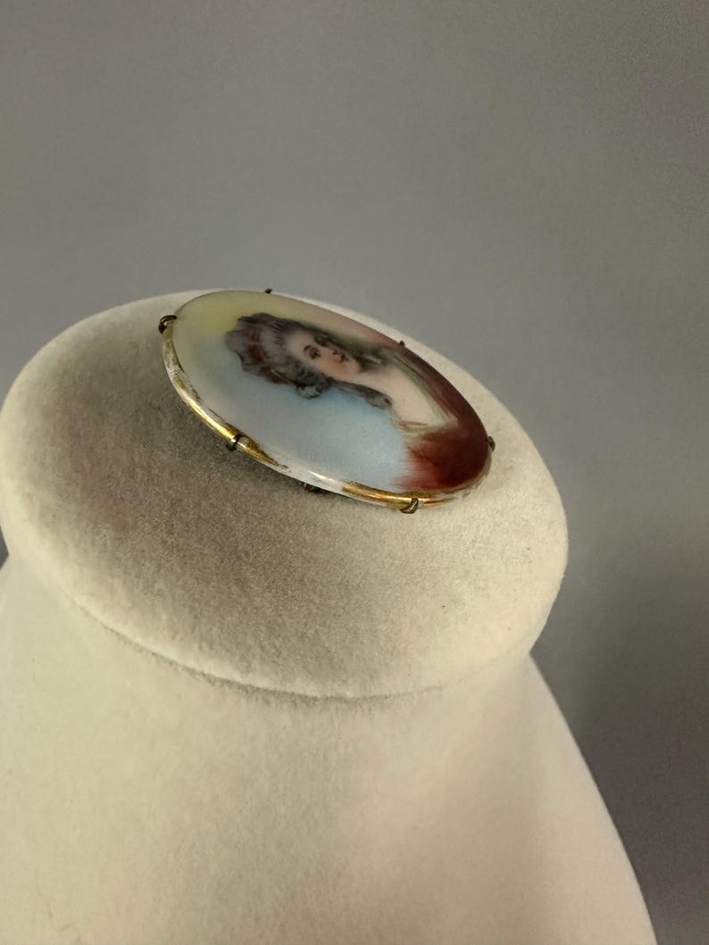 Victorian Hand Painted French Porcelain Portrait Brooch Circa 1890 - Etsy
