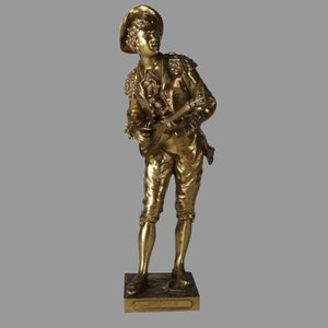 Antique Cast Gilt Bronze Sculpture Statue "figaro" Circa 1900 - Etsy