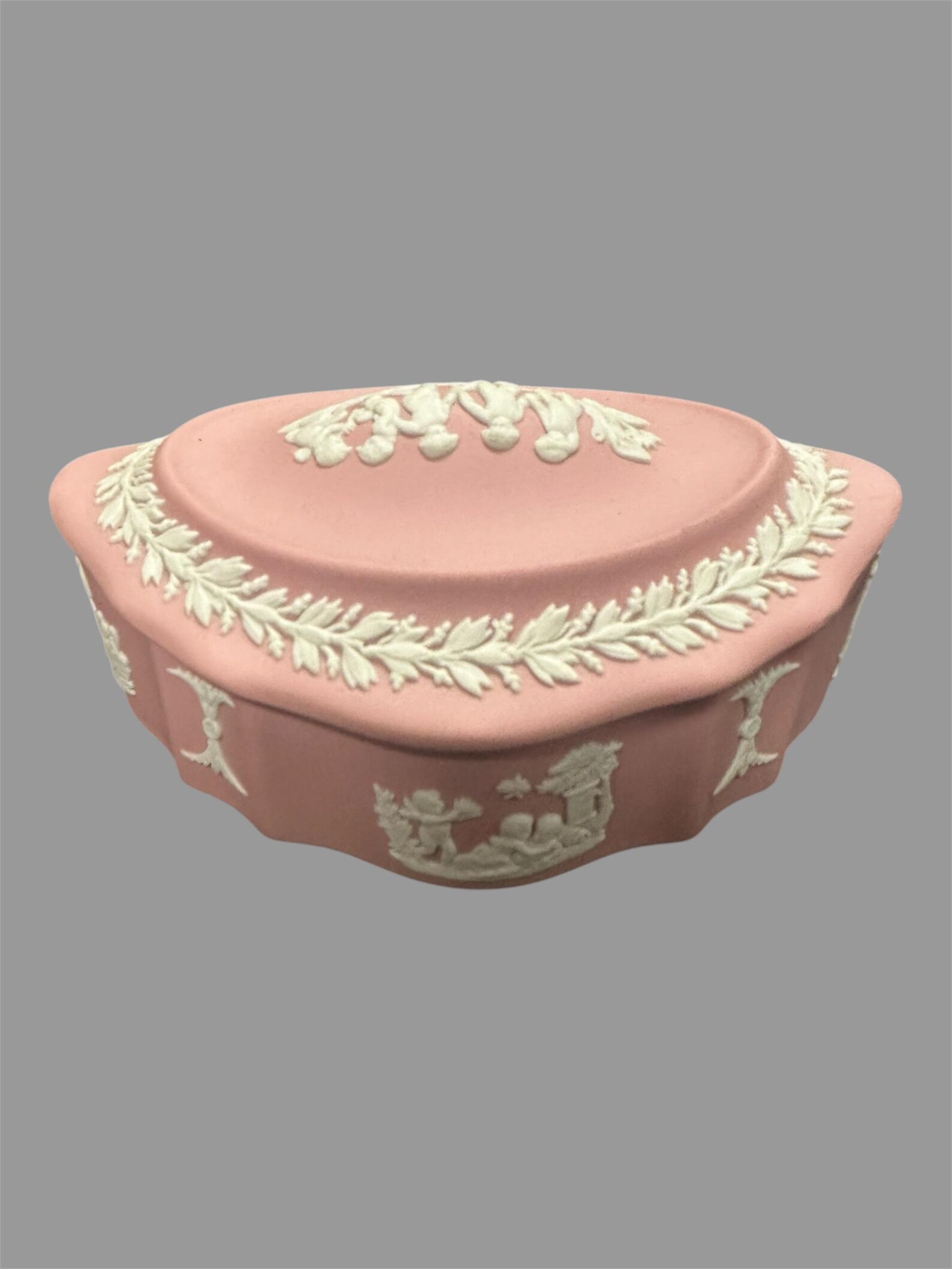 Vintage Pink Wedgwood Jasperware Classical Porcelain Dresser Trinket ...