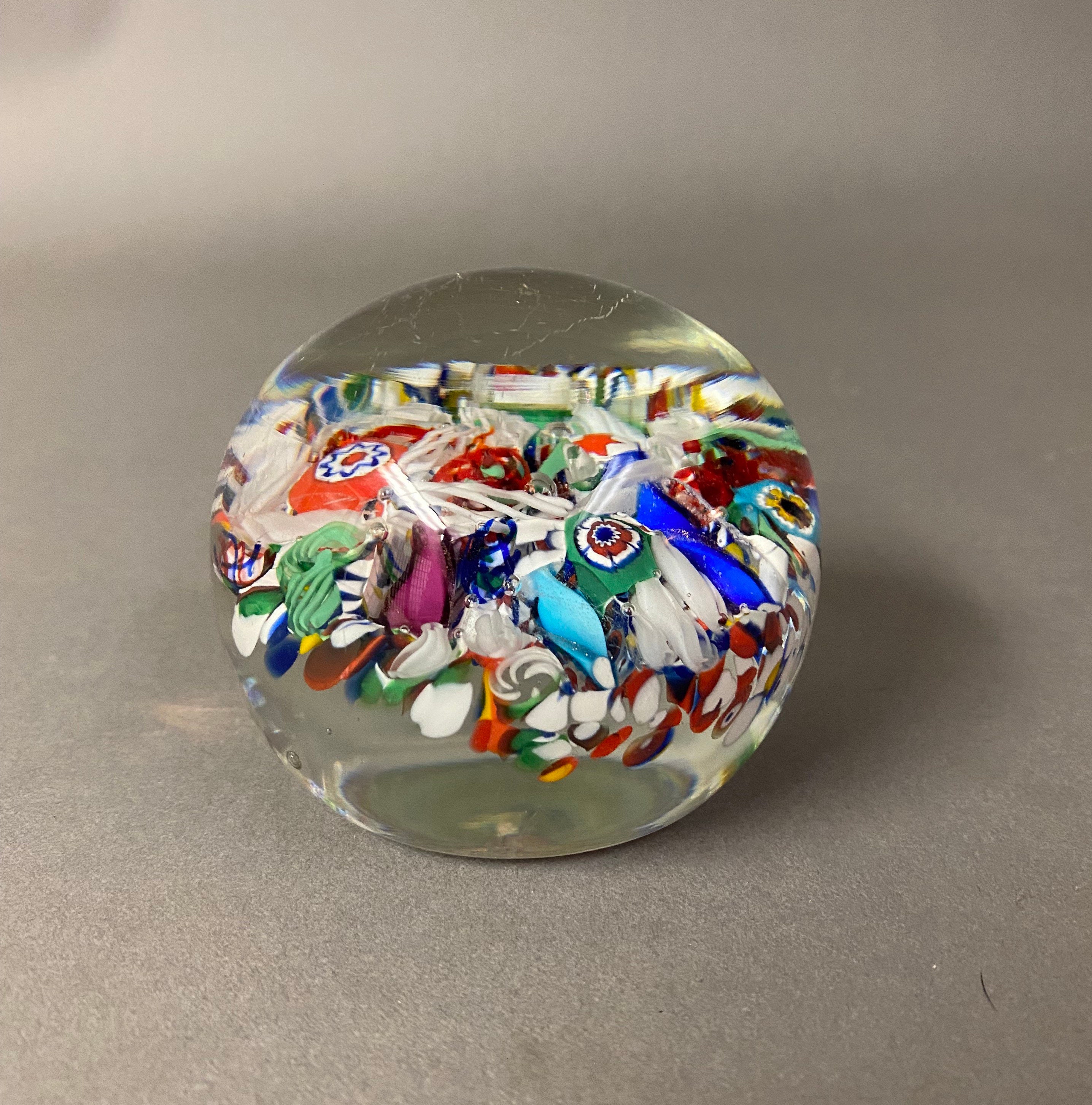Vintage Gentile Glass Star City Millefiore Art Glass Paperweight - Etsy