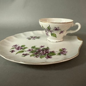Vintage Violet China Luncheon Tea Cup With Plate China Luncheon Snack ...