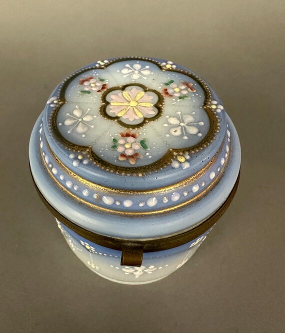 Antique Victorian French Opaline Glass Hand Painted E… - Gem