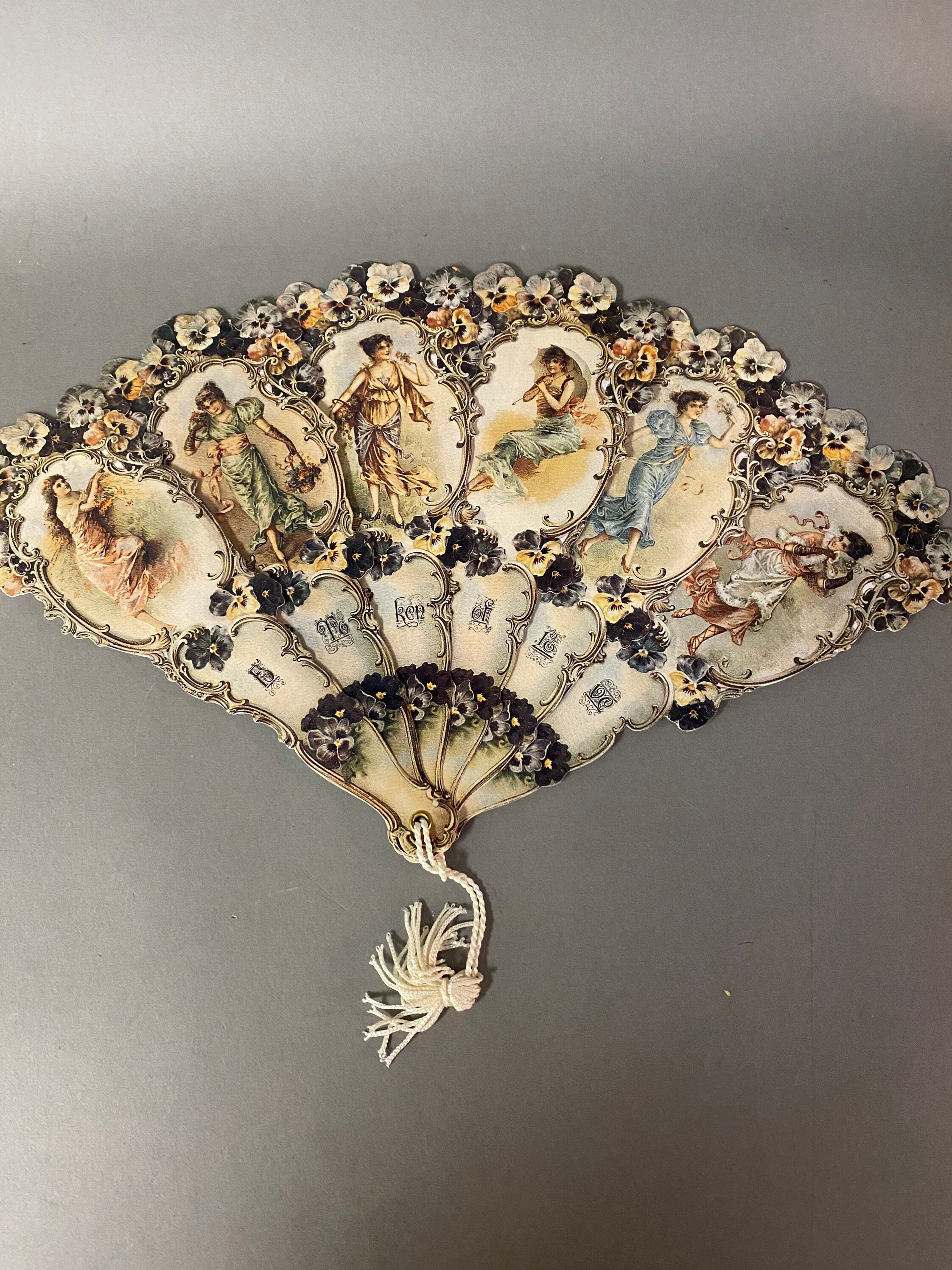 Victorian Inspired Vintage Hand Fan Greeting Card Love Cards Paper ...
