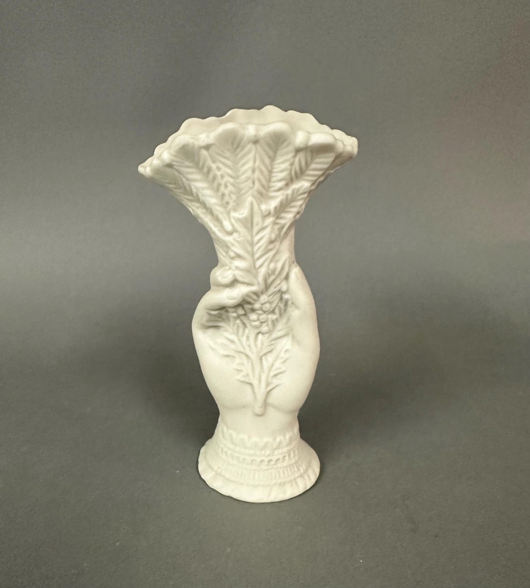 Antique Parian Ware Bisque Porcelain Figural Hand Sculpture Vase 19th C ...