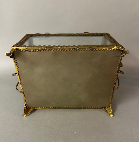 Antique French Gilt Brass Glass Reliquary Bridal Jewe… - Gem