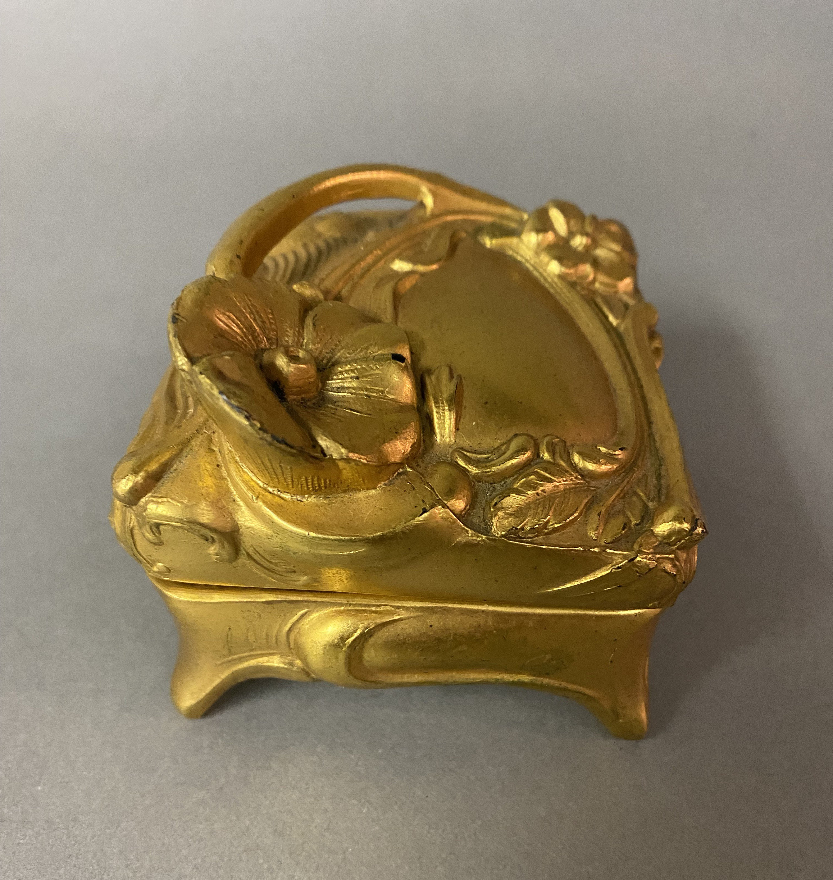 Antique Art Nouveau Gilt Metal Jewel Box Circa 1900 - Etsy