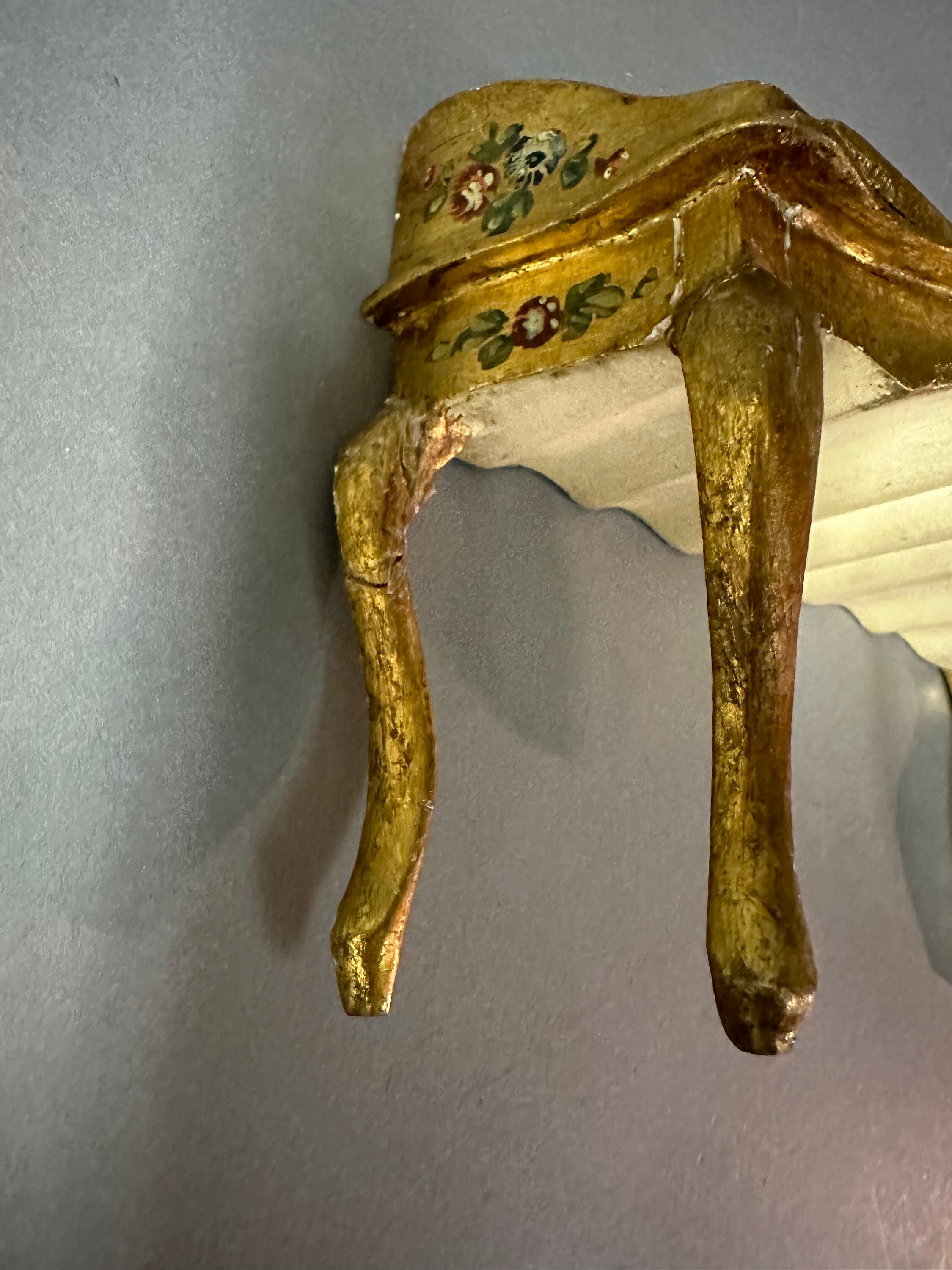 Antique French Style Miniature Gilt Wood Decorated Drop Front Ladies ...