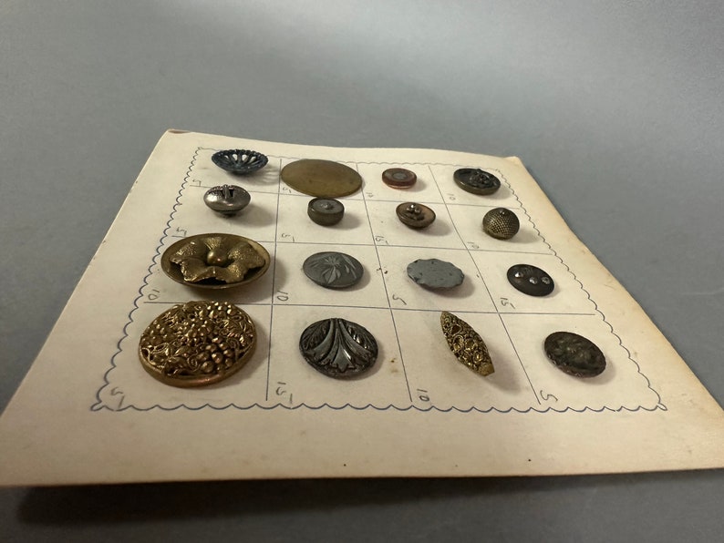 Antique Victorian Button Collector Card of 16 Buttons Circa 1900s - Etsy