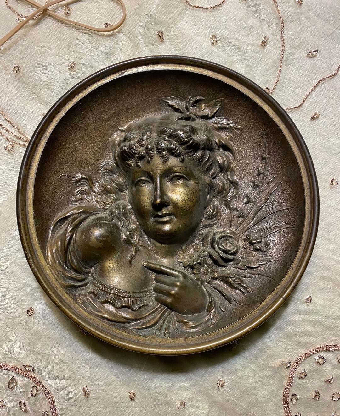 Victorian Bronze Woman Portrait Plaque in High Relief Circa 1890 - Etsy