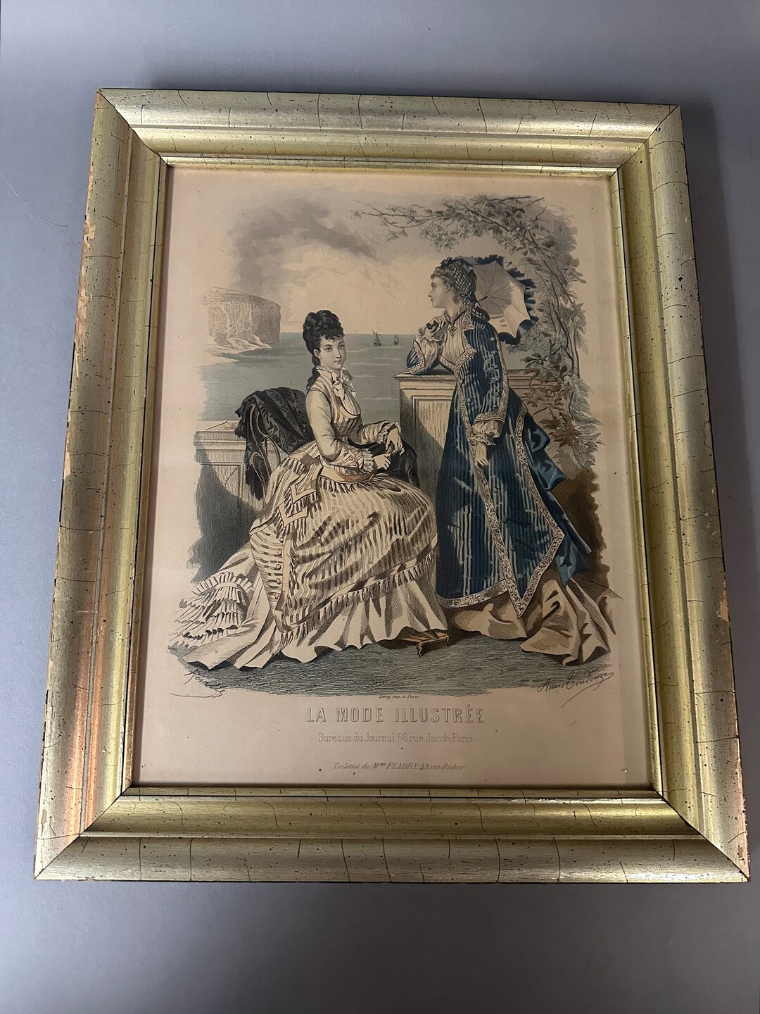 Antique La Mode Illustree French Fashion Lithograph Engraving - Etsy