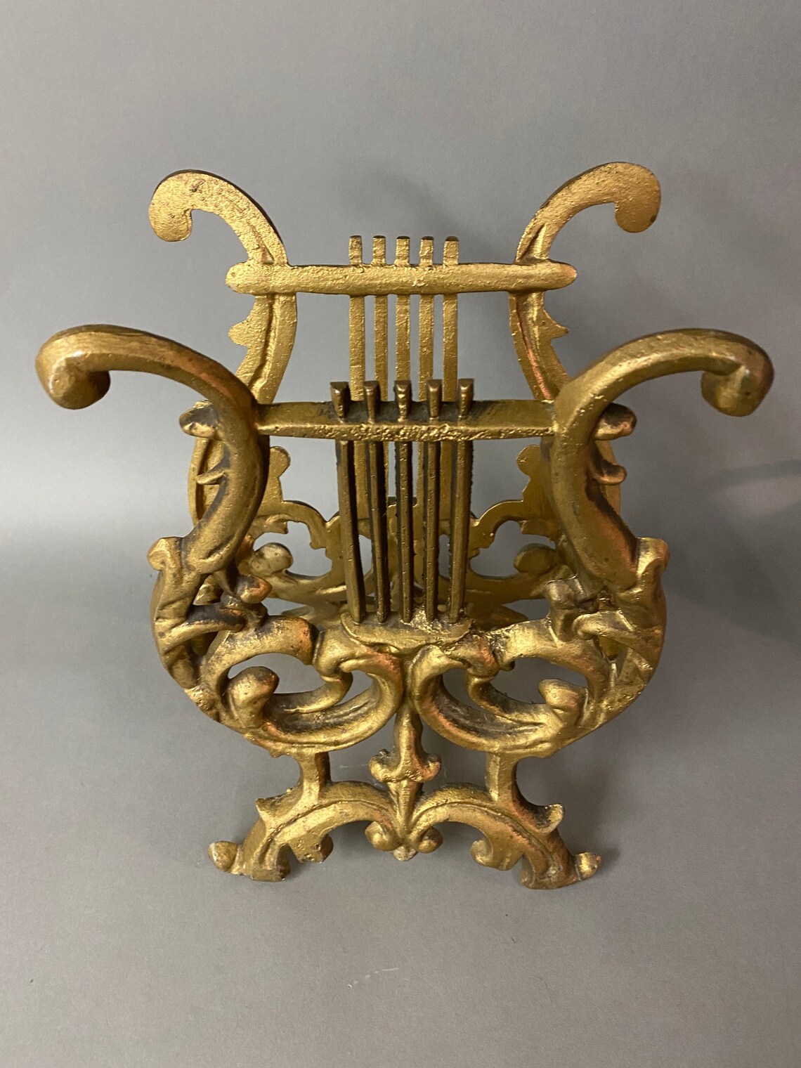 Victorian Inspired Gilt Metal Lyre Harp Music Bookstand 20th C - Etsy